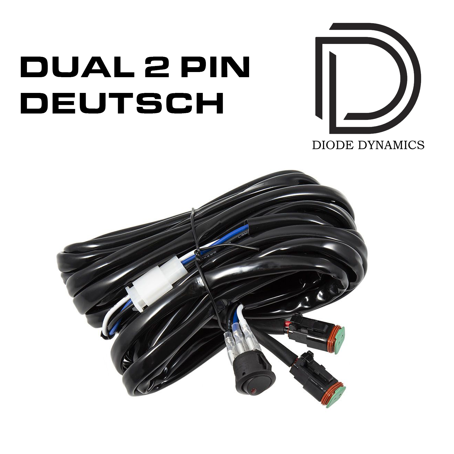 Diode Dynamics Heavy Duty 2 Pin Harness (Dual Output) for SS3 Pods ...